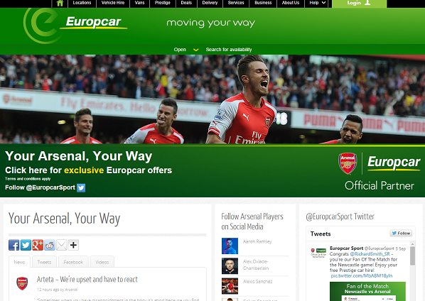 Europcar launches content hub to Arsenal fans | News | Breaking Travel News